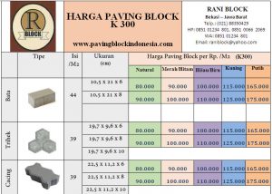 Harga Paving Block 2024 - Jual Paving Block Berkualitas Indonesia